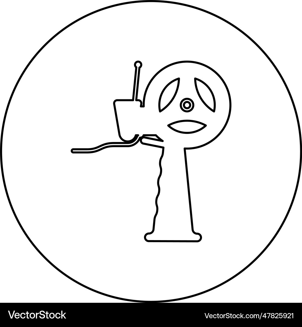 Hand dispenser for adhesive tape icon in circle Vector Image