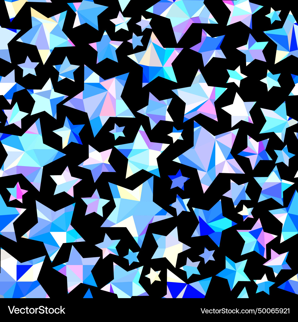 Iridescent stars on pink background random stars Vector Image