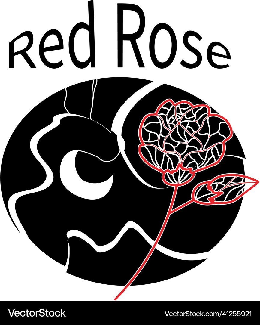 Logotype with rose for flowers company Royalty Free Vector