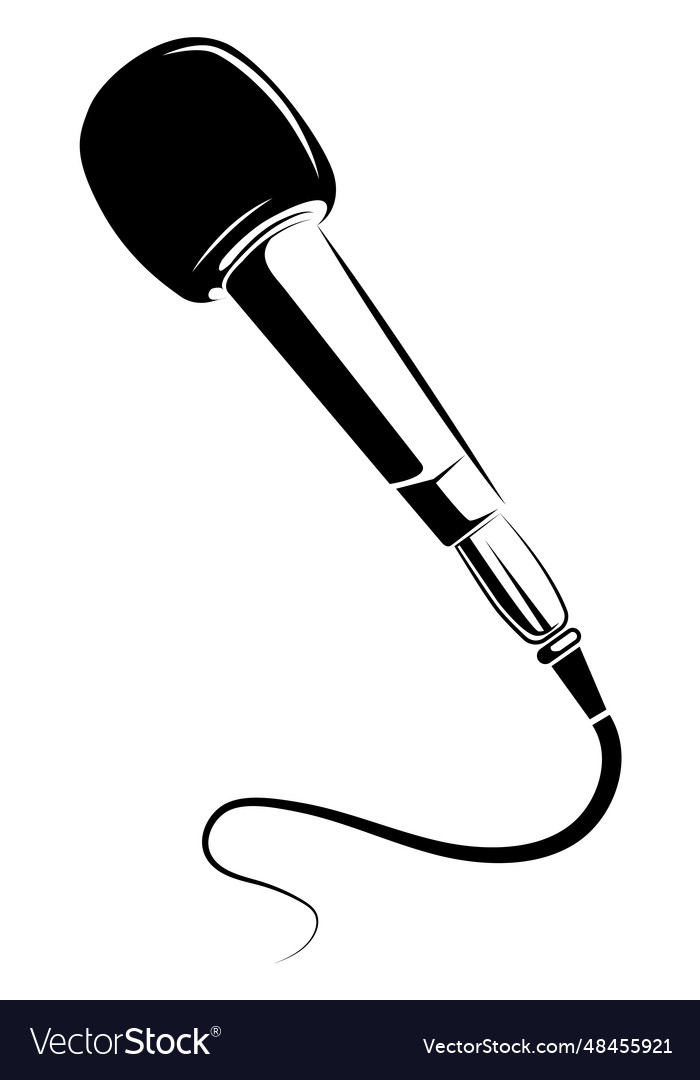 Microphone icon black audio device karaoke sign Vector Image