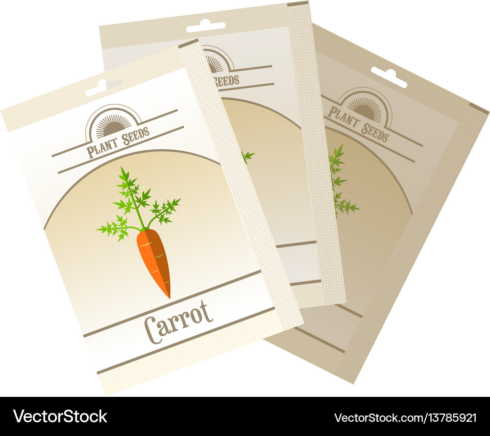 Pack of carrot seeds icon Royalty Free Vector Image