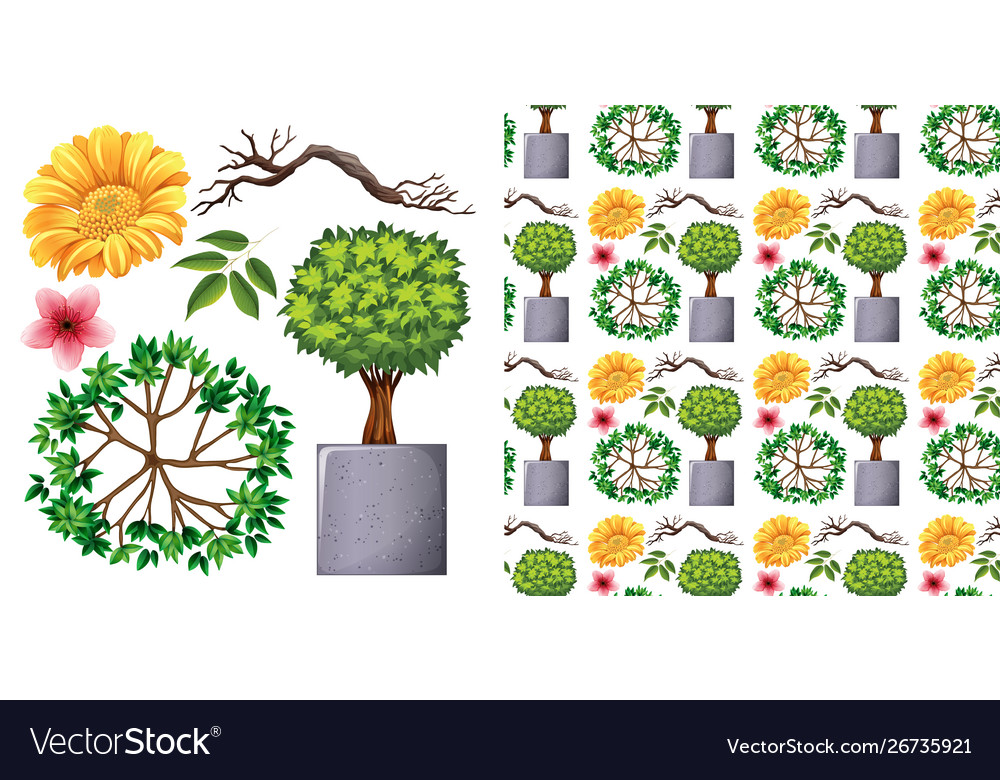 Seamless background design with isolated objects Vector Image