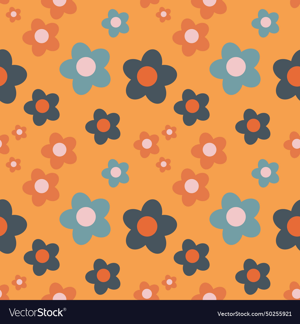 Seamless flower pattern element shape doodle Vector Image