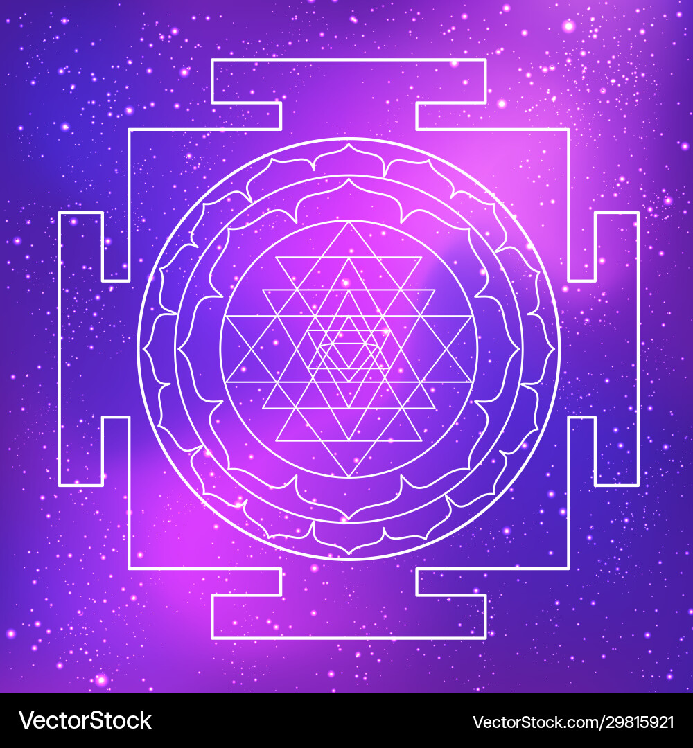 Sri yantra or sri chakra form mystical Royalty Free Vector