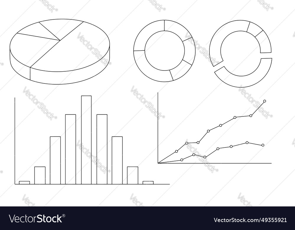 Statistics schedule diagram one line Royalty Free Vector