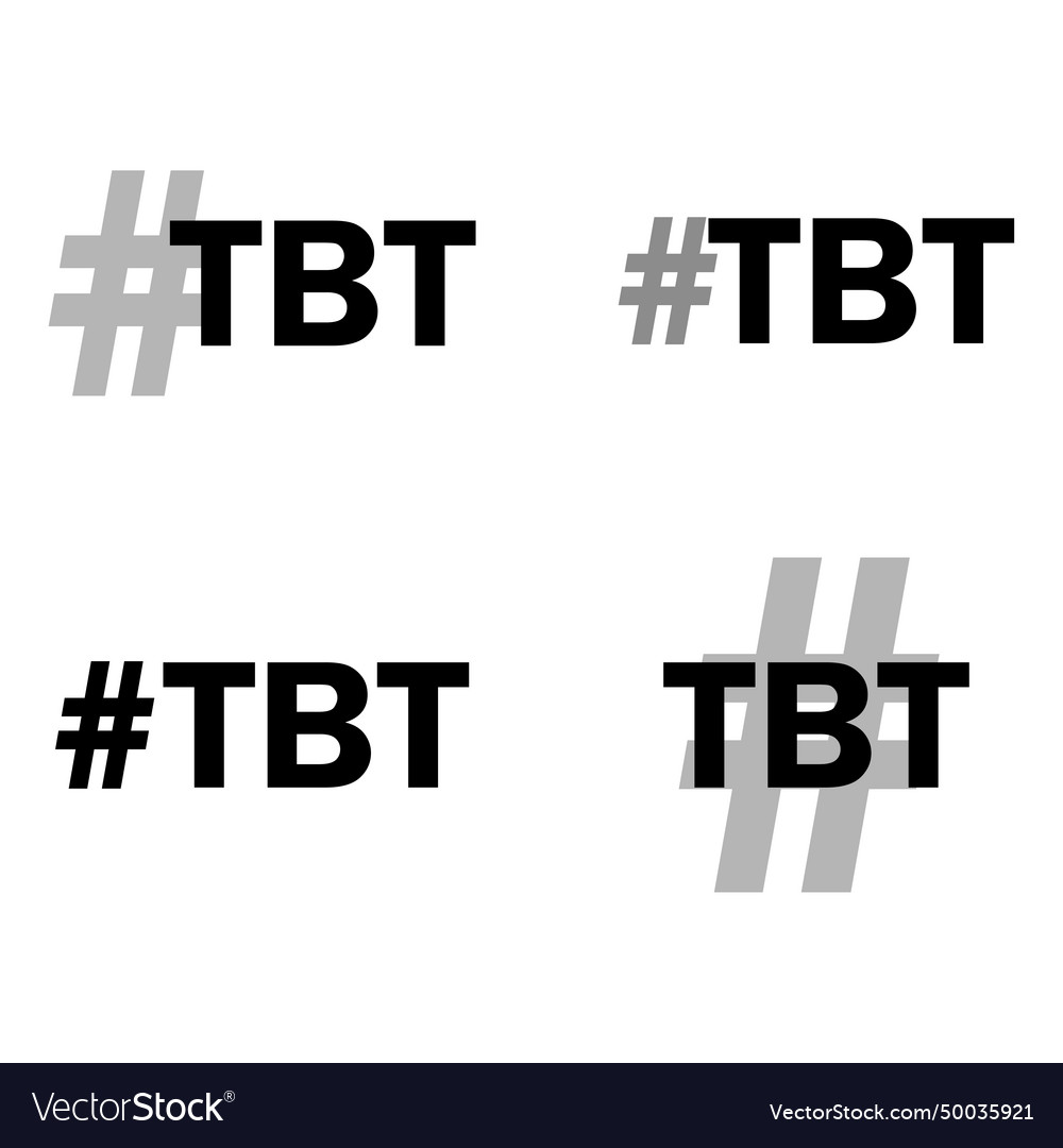 Tbt hashtag for social media thursday throwback Vector Image