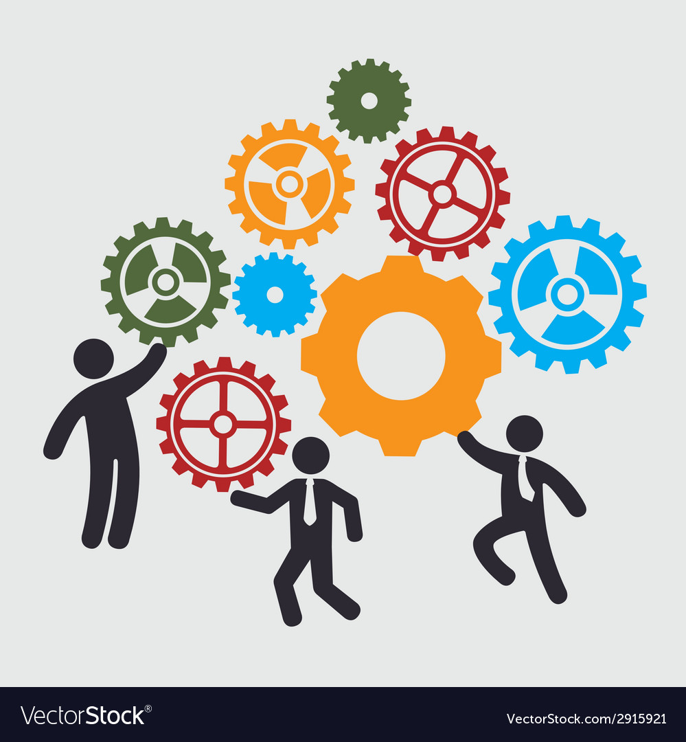 Teamwork design over gray background Royalty Free Vector