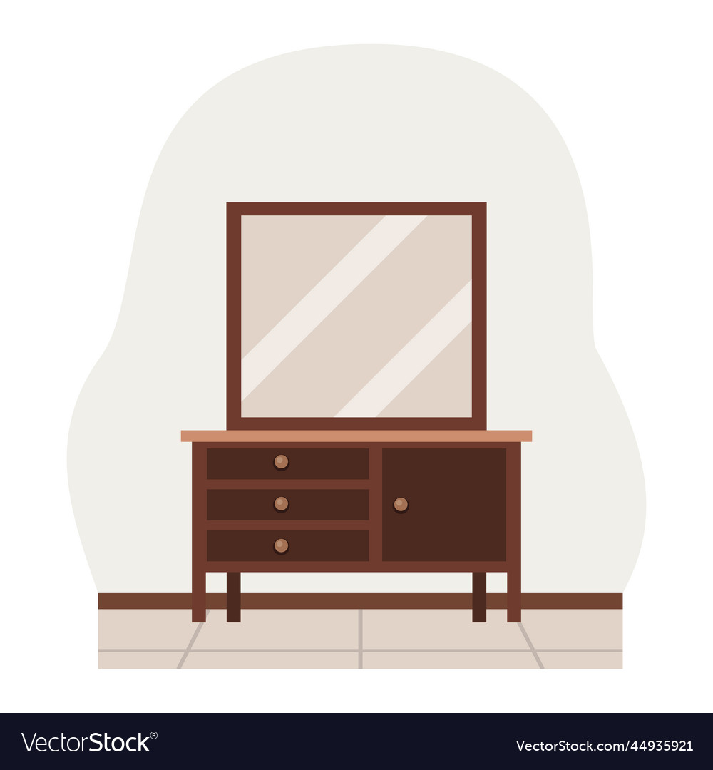 Wooden dressing table Royalty Free Vector Image