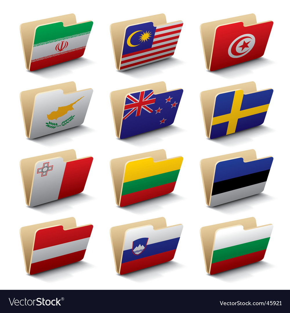 World folders icons Royalty Free Vector Image - VectorStock