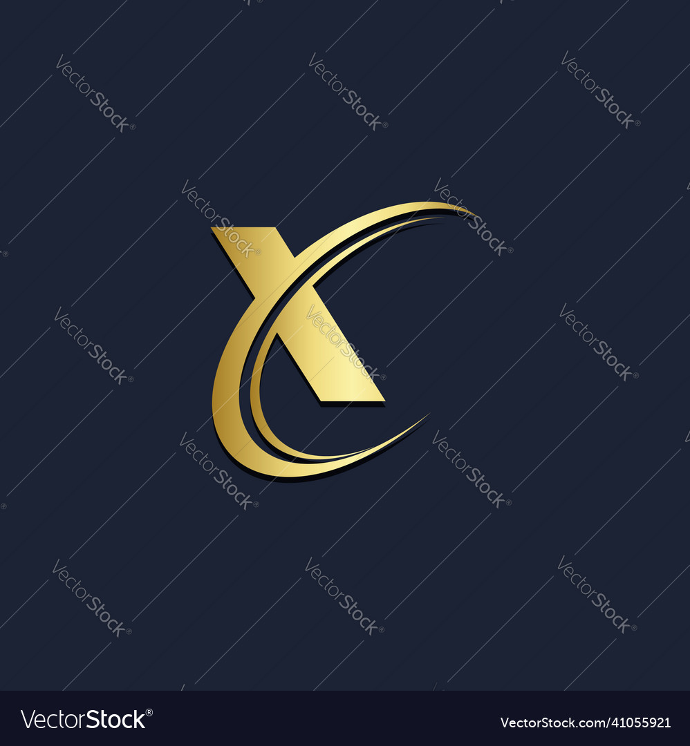 X initial gold logo Royalty Free Vector Image - VectorStock