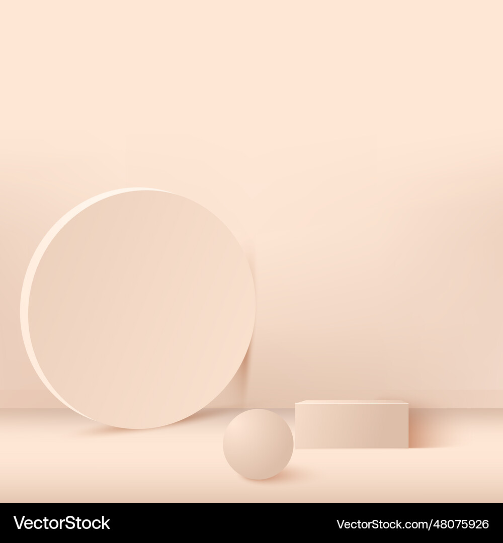 Abstract background with cream color geometric 3d Vector Image