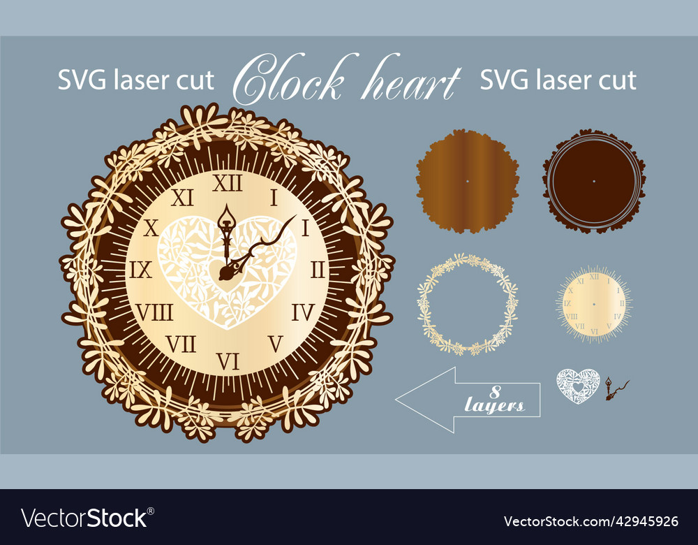 Clock heart Royalty Free Vector Image - VectorStock