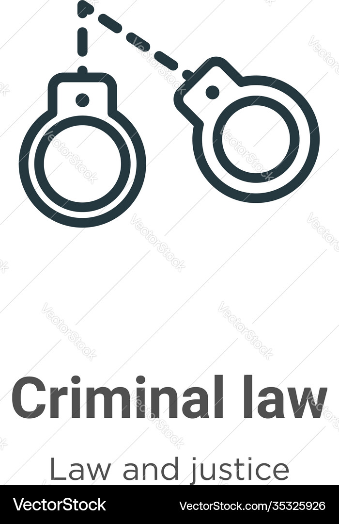 Criminal law outline icon thin line black Vector Image