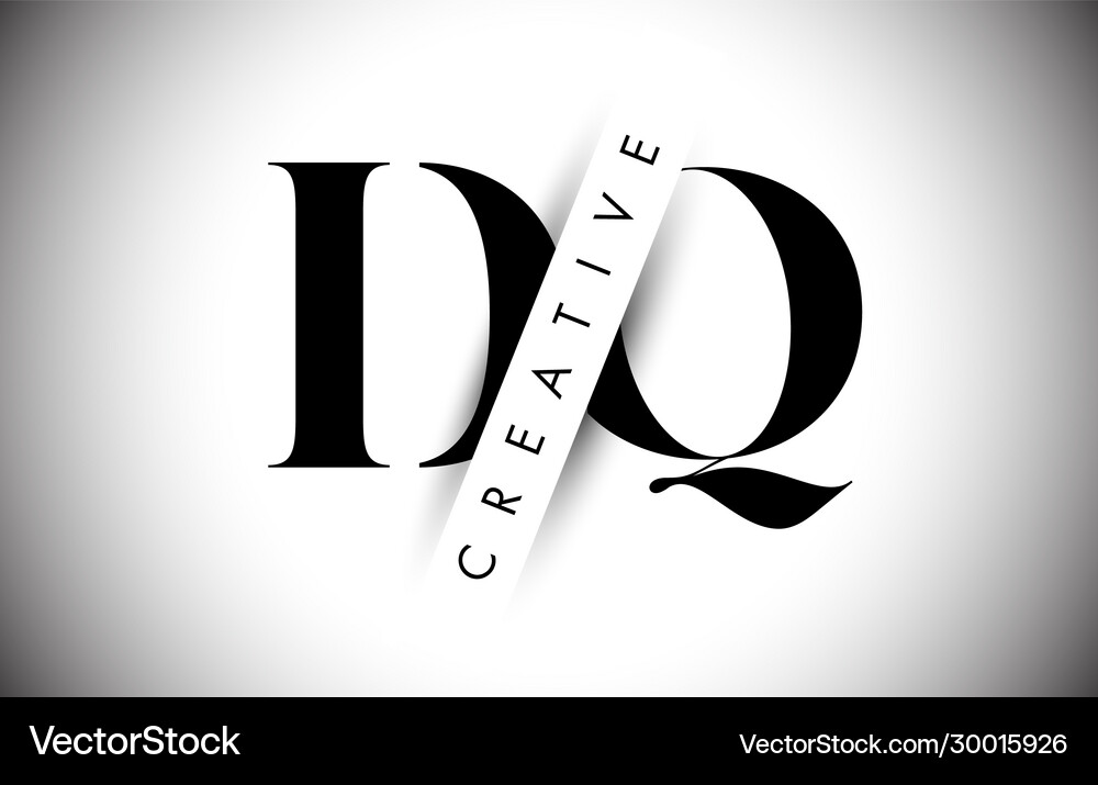 Dq d q letter logo with creative shadow cut Vector Image