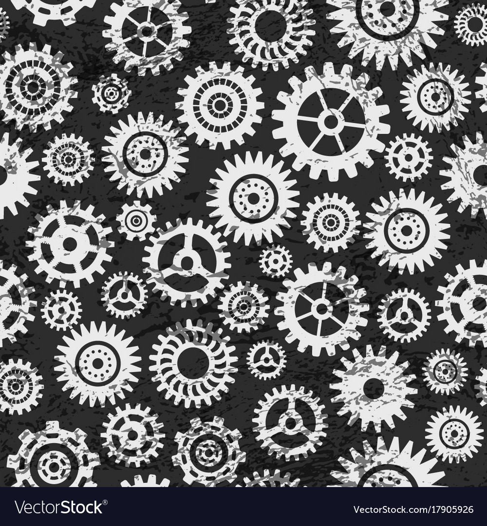Gears seamless pattern Royalty Free Vector Image