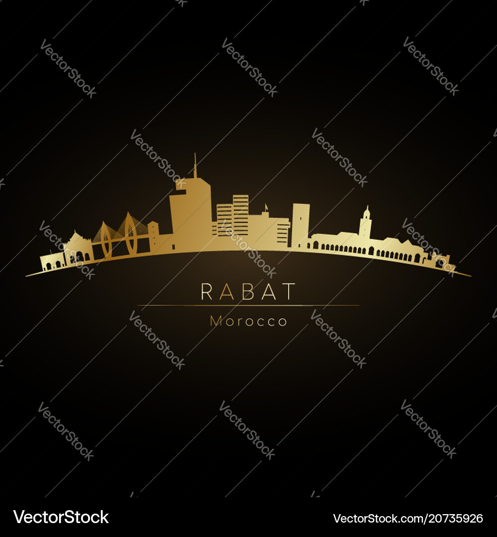 Golden logo rabat skyline silhouette Royalty Free Vector