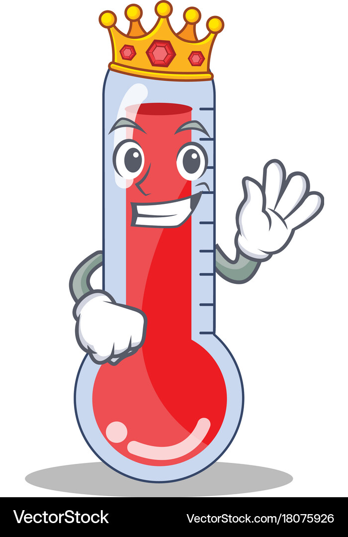 King thermometer character cartoon collection Vector Image