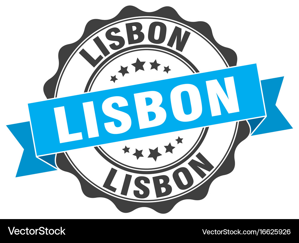 Lisbon round ribbon seal Royalty Free Vector Image