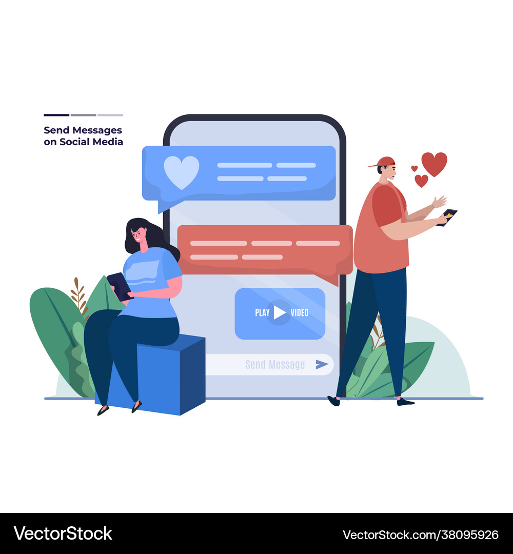 Online chat on social media concept Royalty Free Vector