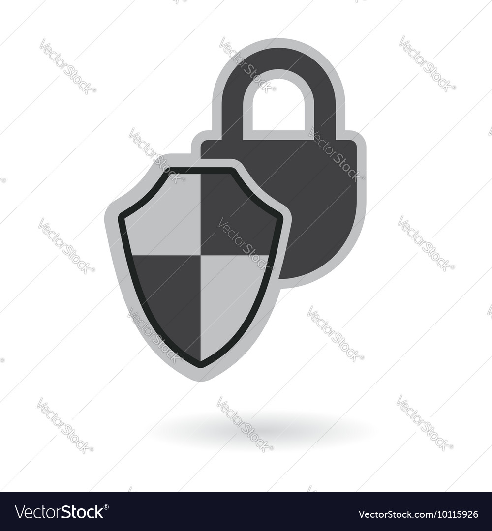 Padlock shield Royalty Free Vector Image - VectorStock