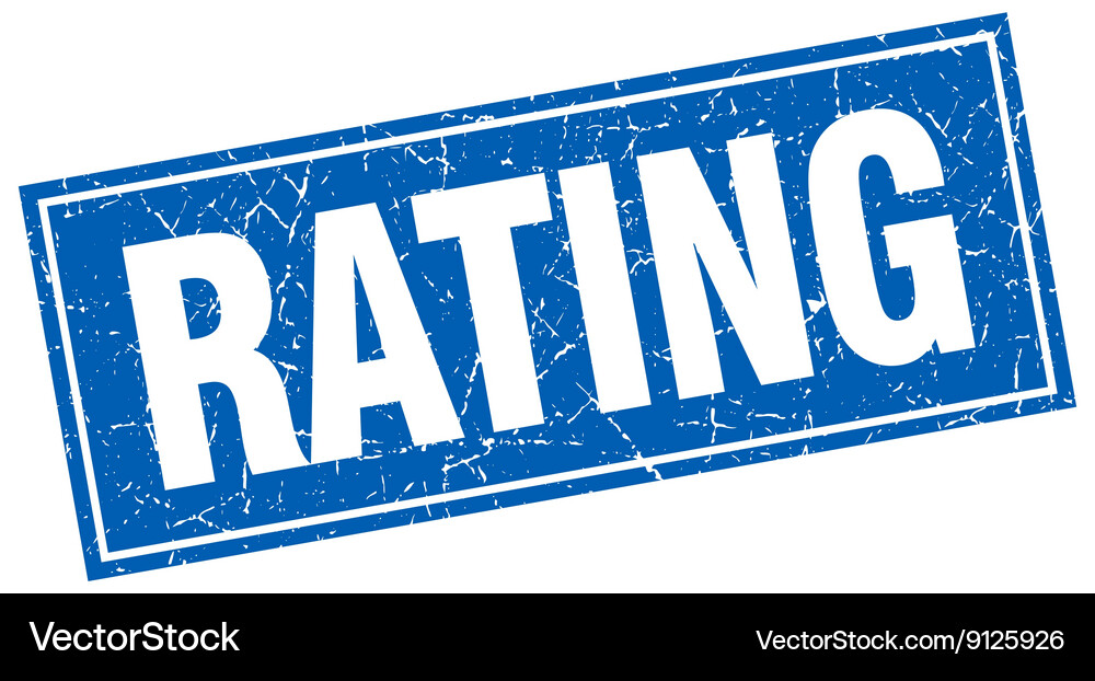 Rating blue square grunge stamp on white Vector Image