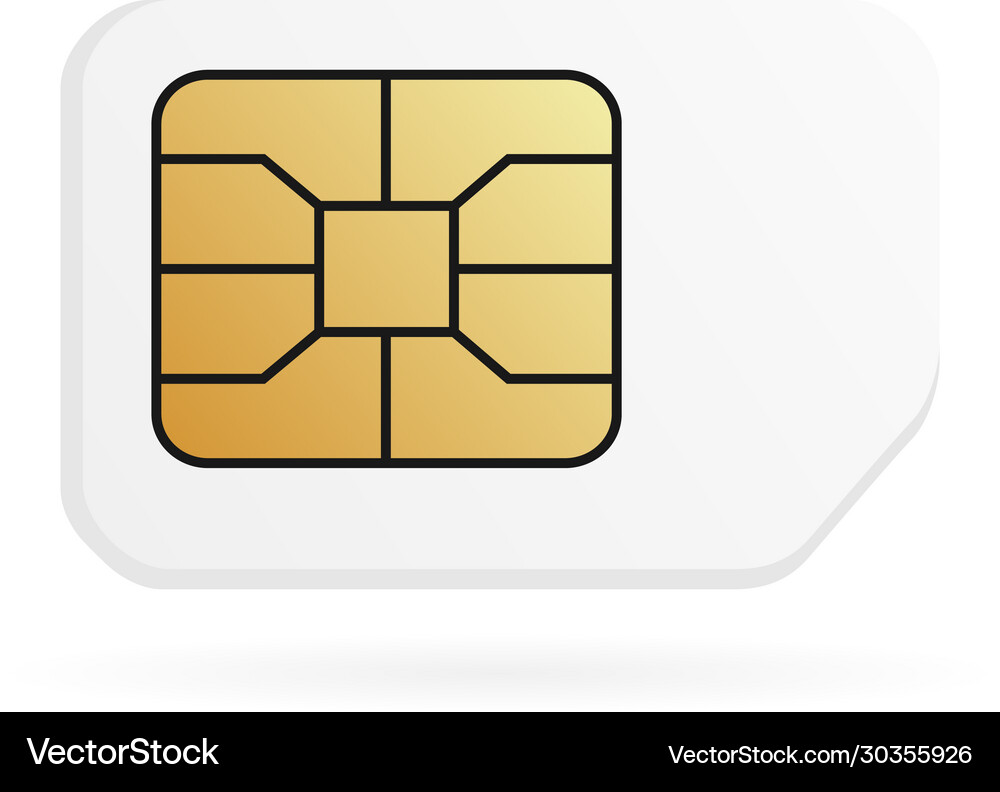 Realistic blank sim card 3d mobile phone card Vector Image