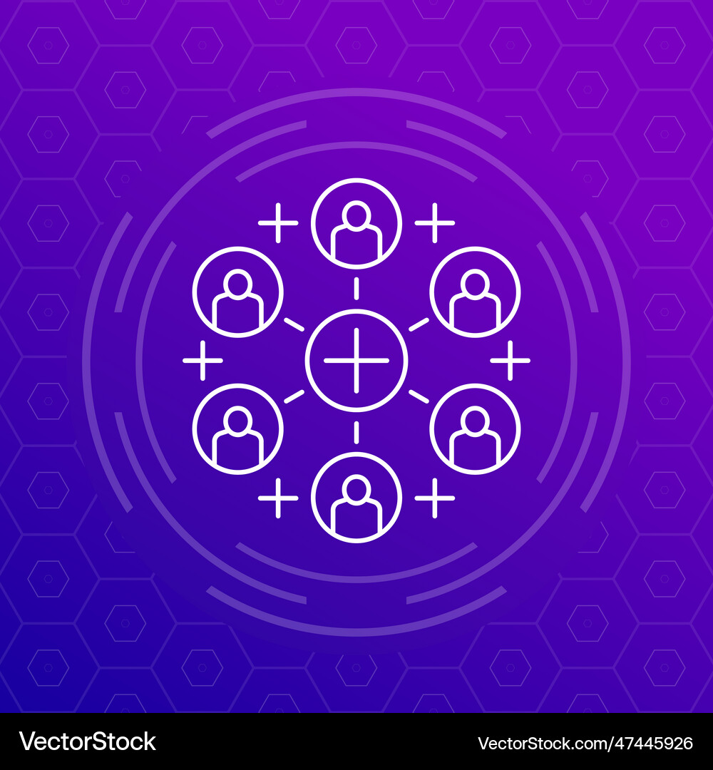 Refer friends referrals line icon Royalty Free Vector Image
