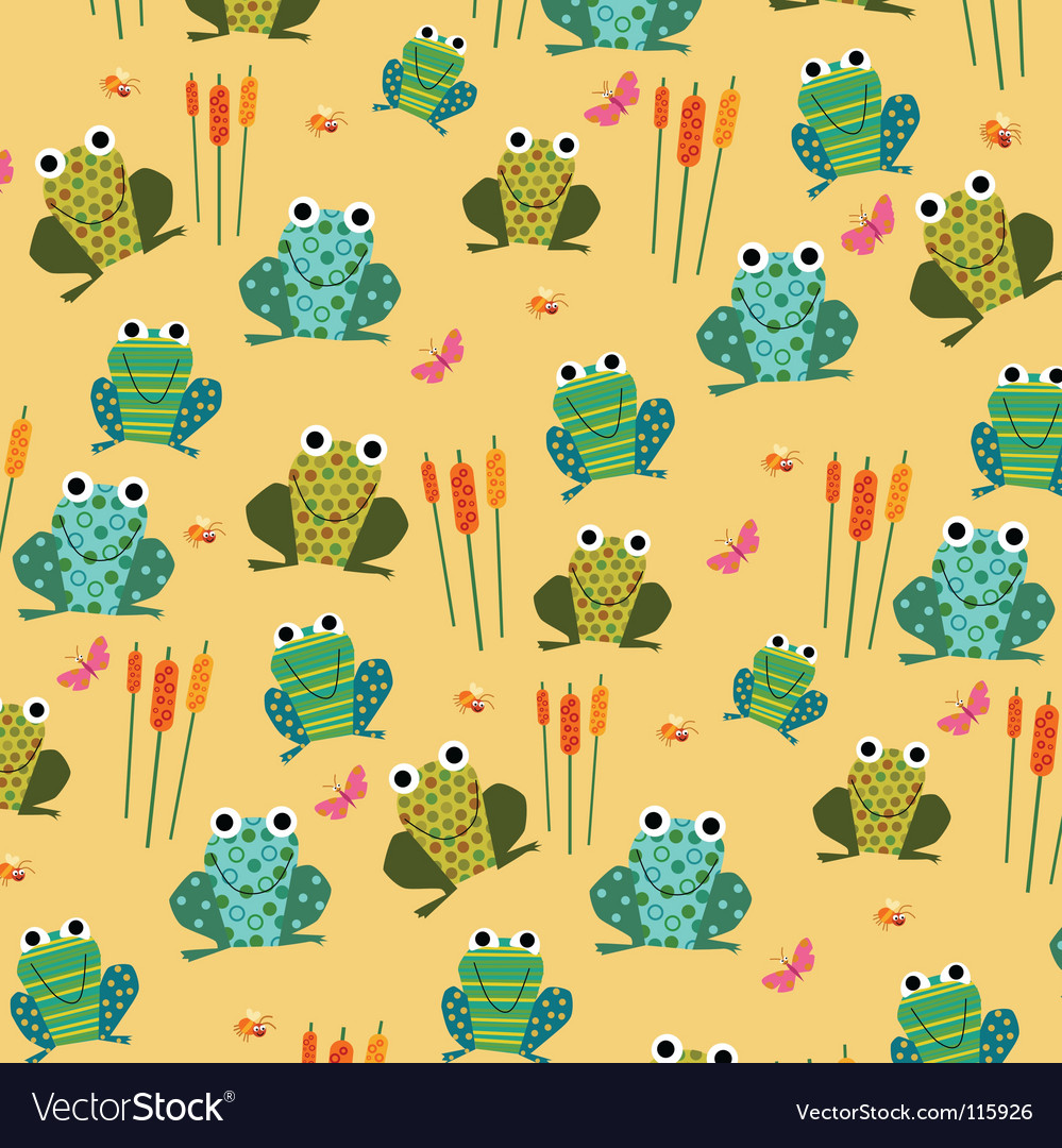 Retro frog pattern Royalty Free Vector Image - VectorStock