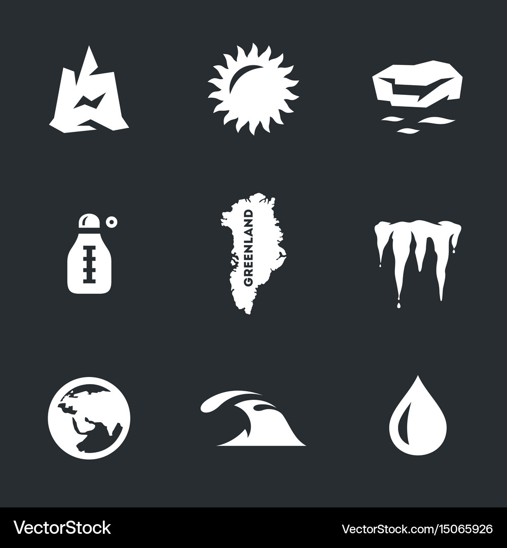 Set of global warming icons Royalty Free Vector Image