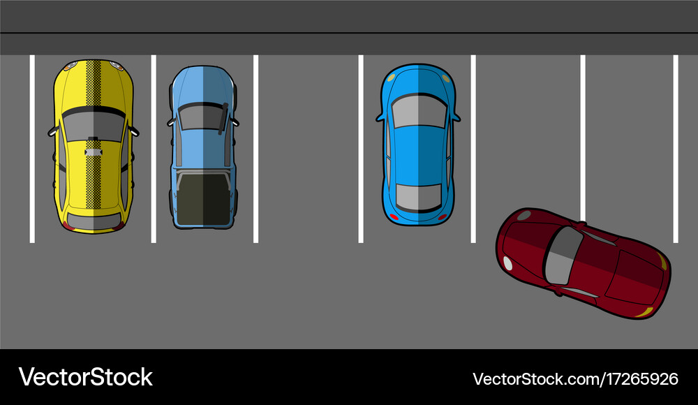Top view of a parking Royalty Free Vector Image