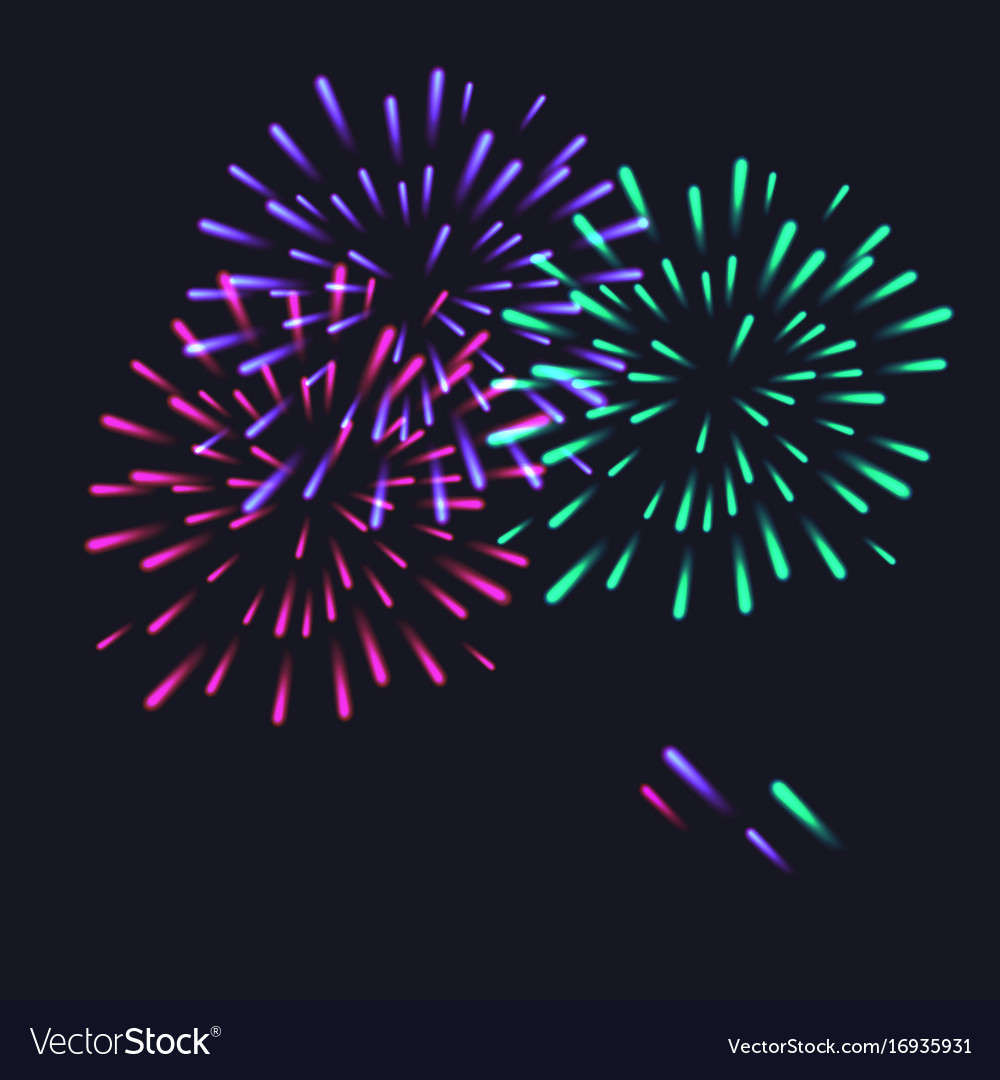 Abstract colorful fireworks explosion Royalty Free Vector