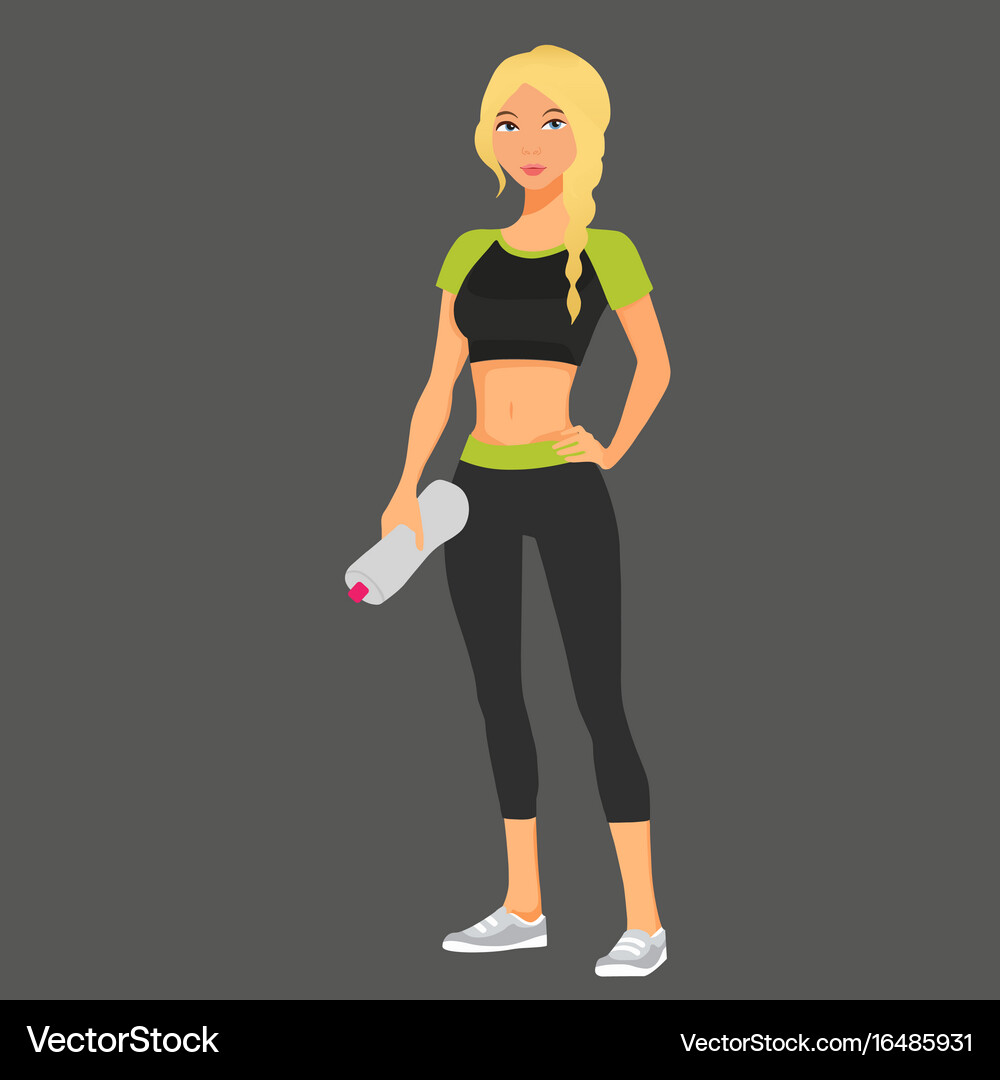 Beautiful fit woman posing Royalty Free Vector Image