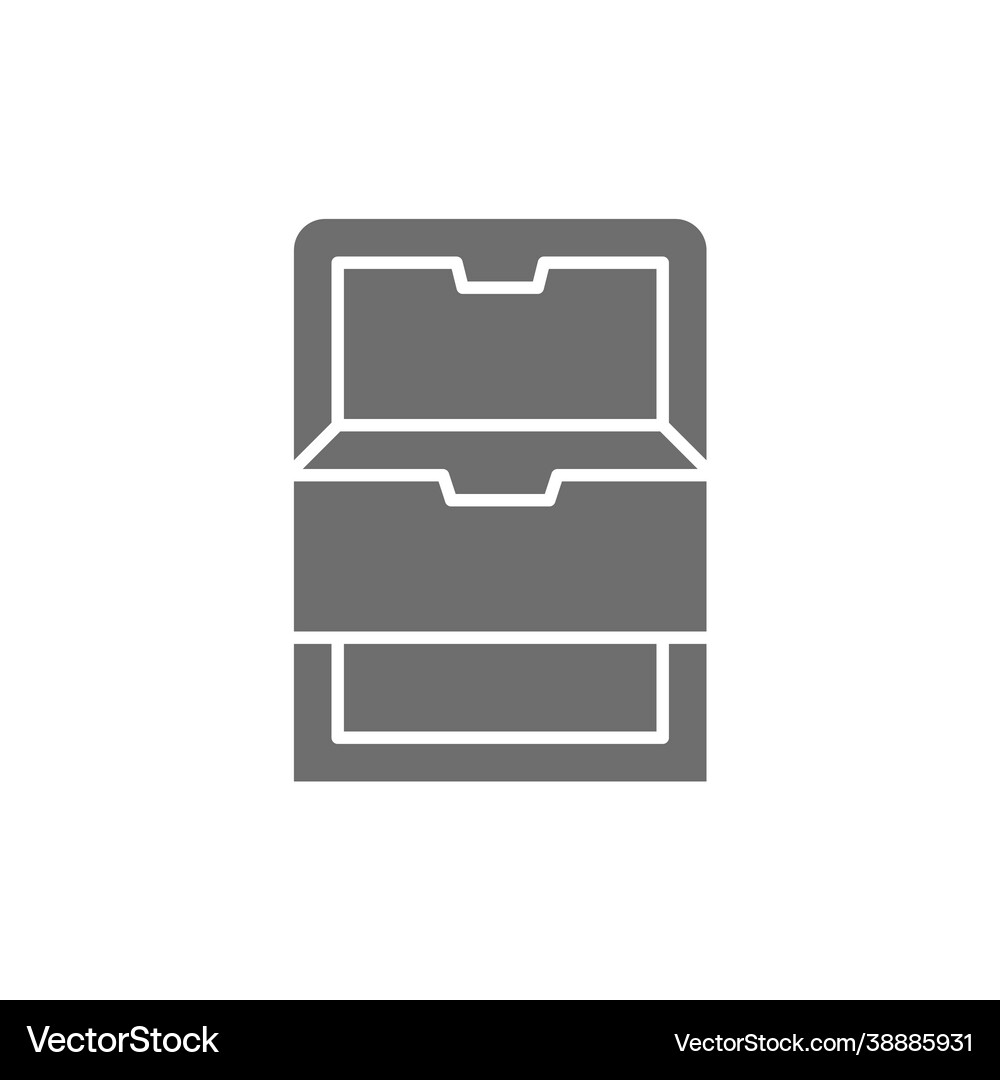 Freezer with drawers fridge grey icon Royalty Free Vector