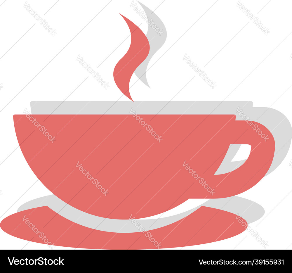 French coffee in red cup icon on white background Vector Image