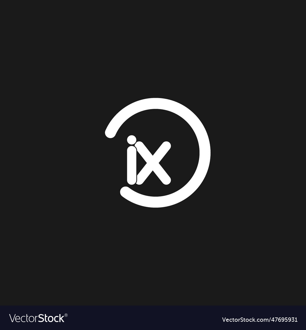 Initials ix logo monogram with simple circles Vector Image