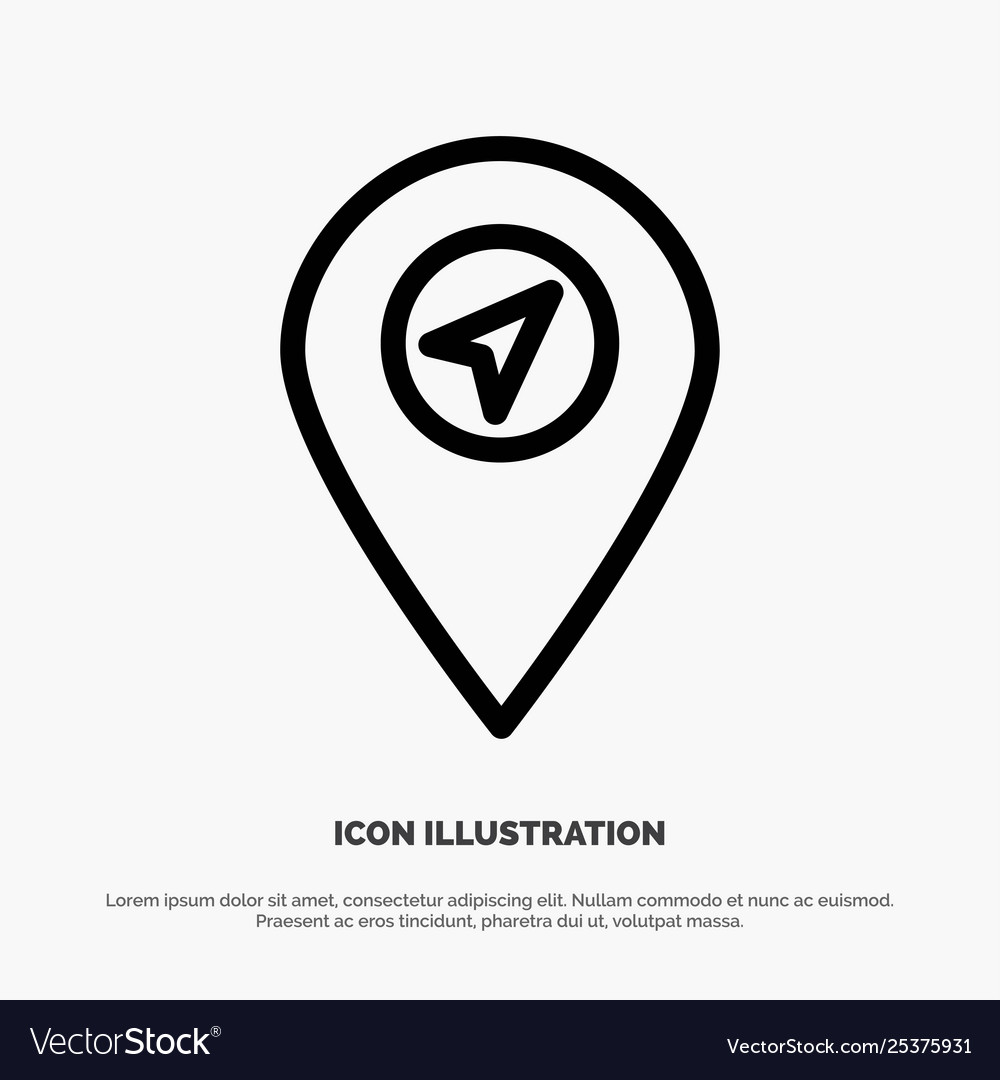 Location map pointer line icon Royalty Free Vector Image