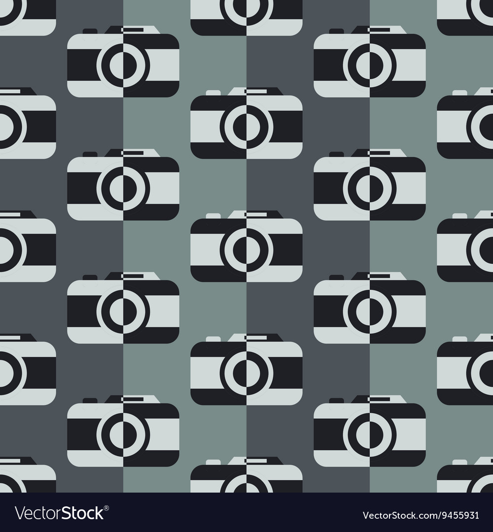 Monochrome camera pattern Royalty Free Vector Image