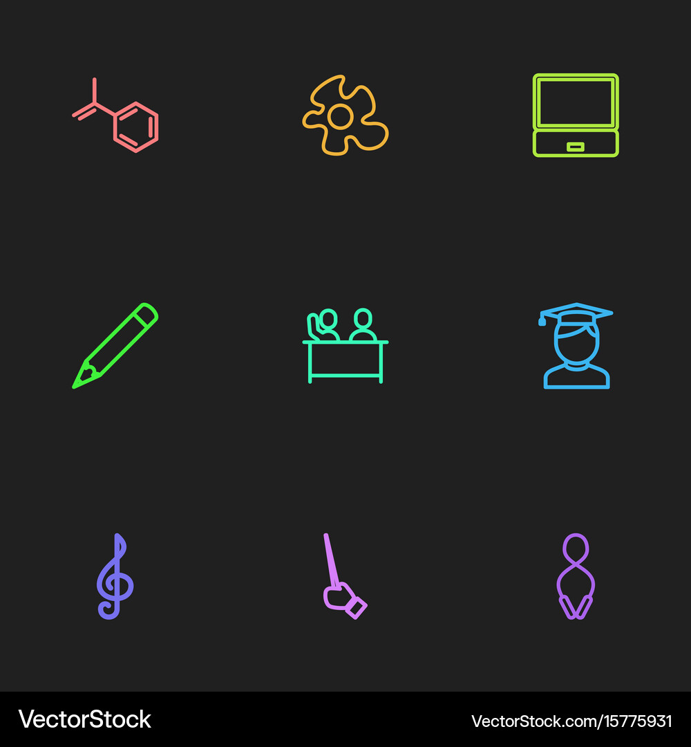 Set of 9 editable education icons includes Vector Image