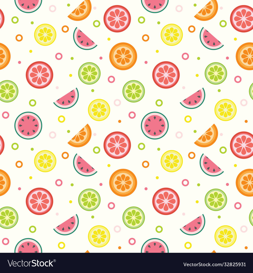 Simple Fruits Repeat Pattern Deign Royalty Free Vector Image