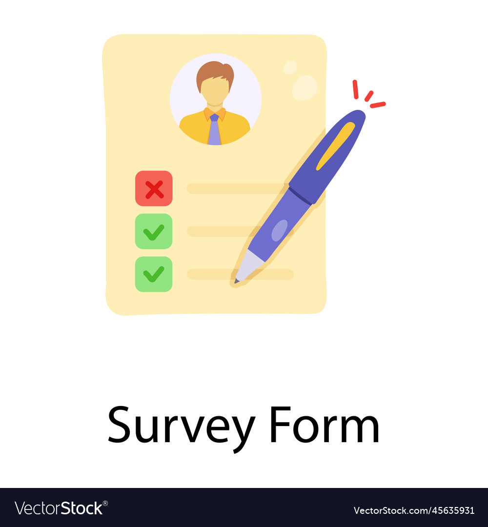 Survey form Royalty Free Vector Image - VectorStock
