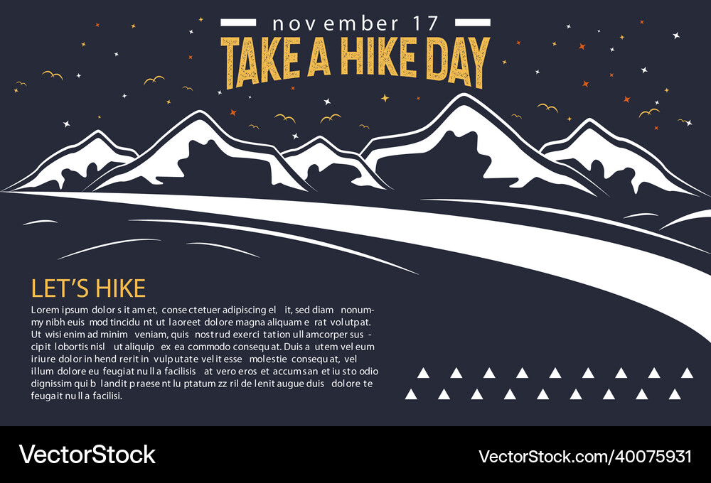 Take a hike day november 17 rubber stamp Vector Image