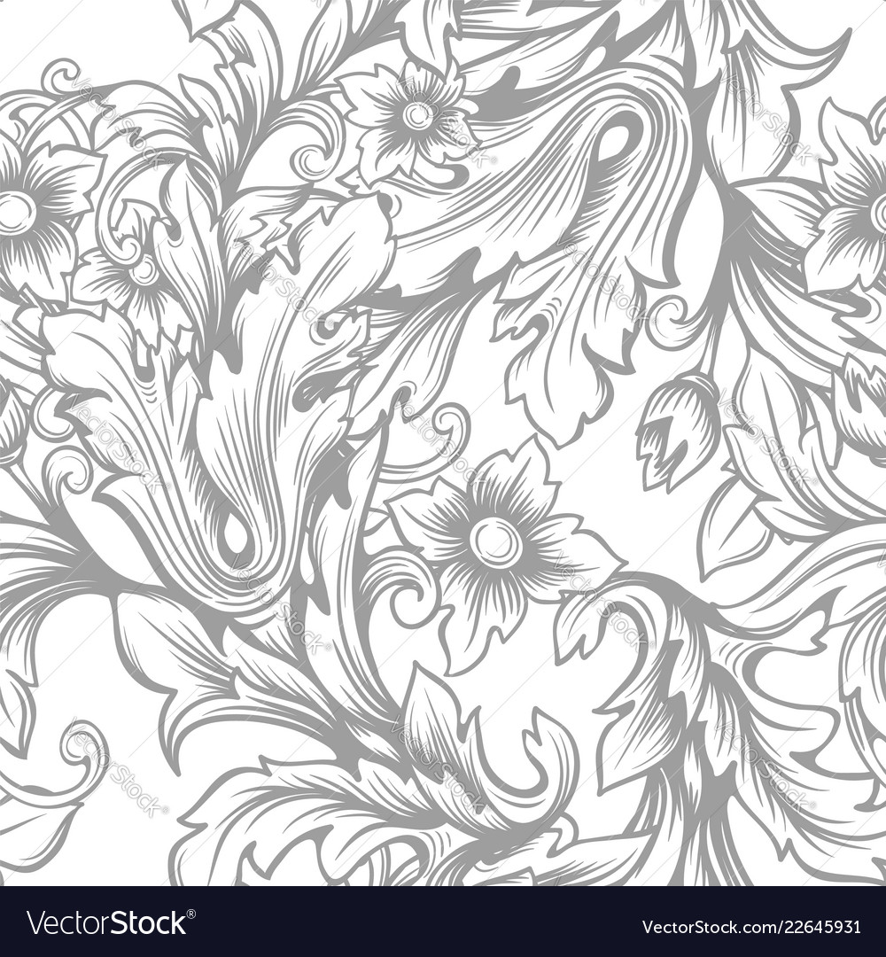 Vintage baroque seamless pattern Royalty Free Vector Image Vintage baroque seamless pattern Royalty Free Vector Image