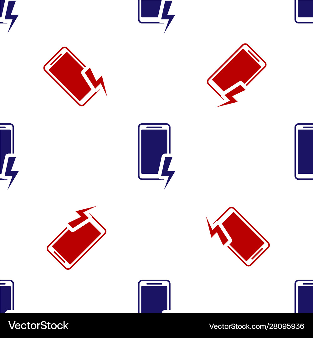 Blue and red smartphone charging battery icon Vector Image