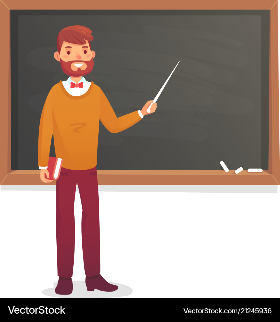 Chalkboard and professor college or university Vector Image