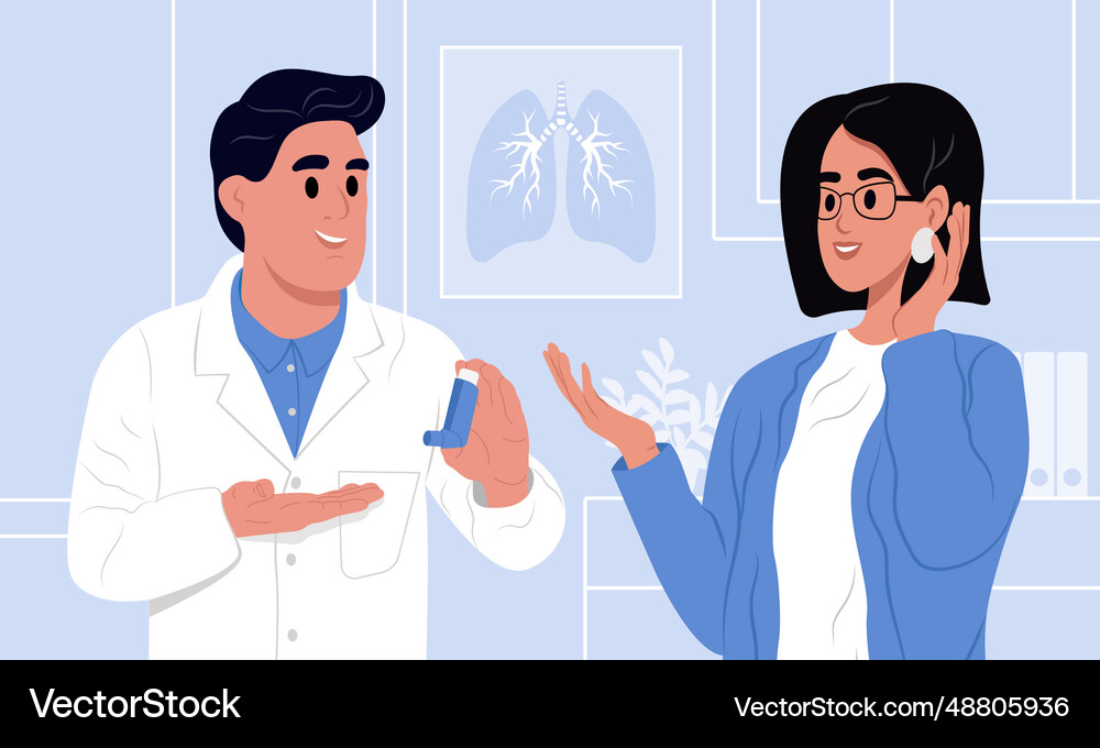 Doctor is telling to her patient how use Vector Image