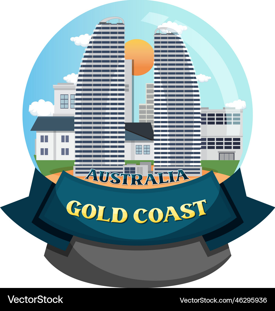 Gold coast australia building landmark Royalty Free Vector