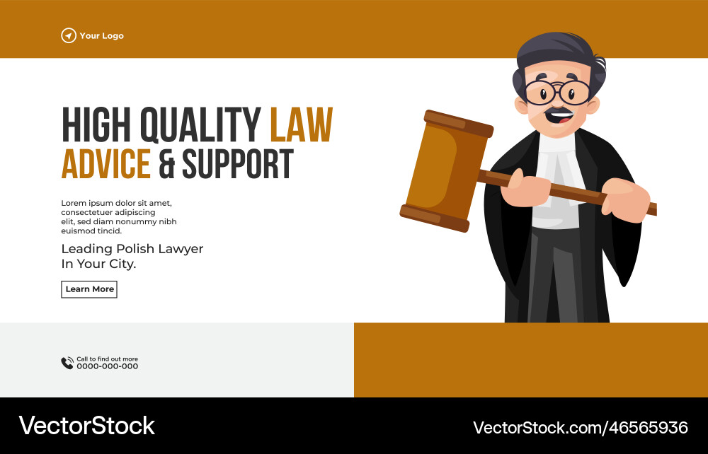 High quality law advice support landscape banner Vector Image