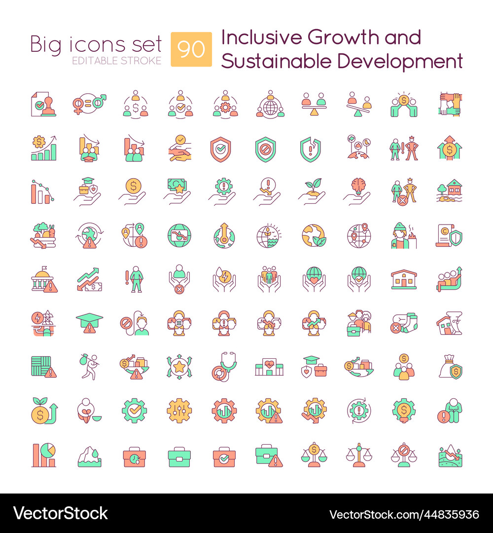 Inclusive growth and sustainable development rgb Vector Image