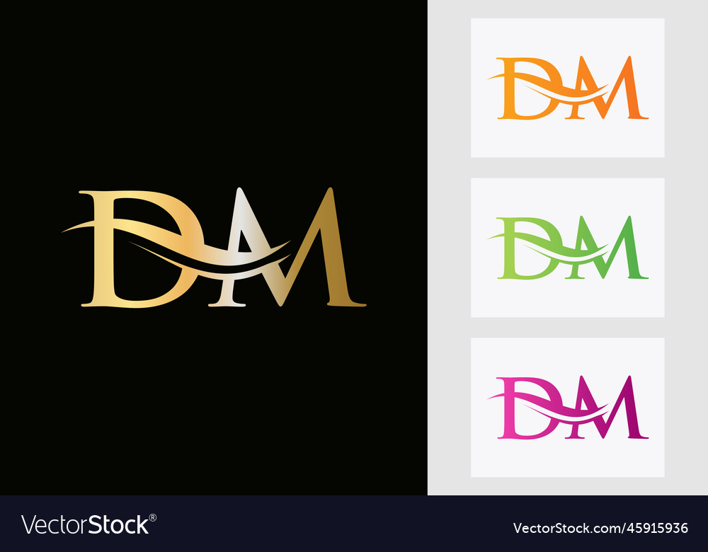 Initial monogram letter dm logo design dm Vector Image