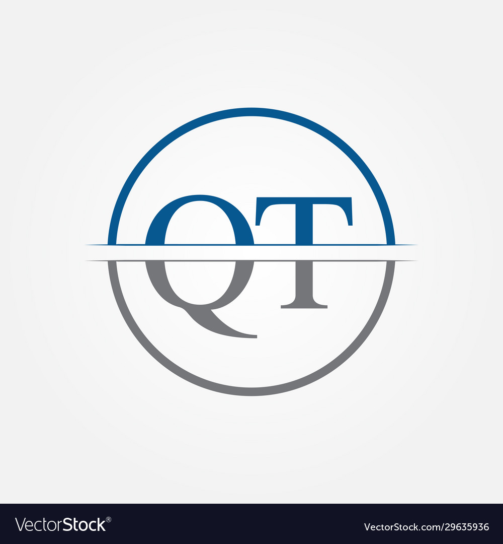 Initial monogram letter qt logo design template Vector Image